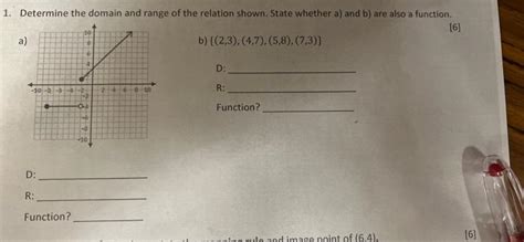 Solved 1 Determine The Domain And Range Of The Relation