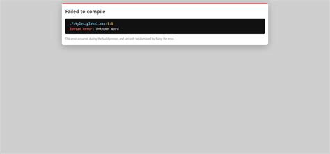 Next Js Why I Am Getting Syntax Error Unknown Work In Tailwind Css Stack Overflow