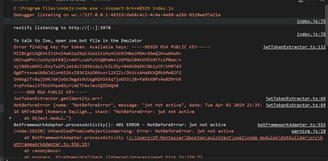 I Have A Problem With Starting My Bot From Emulator Botframeworkadapterprocessactivity 401