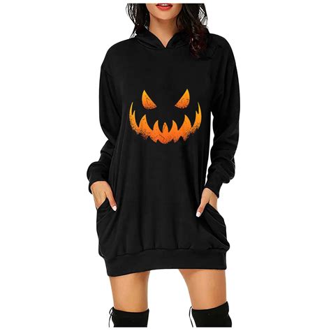 패션 여성 미니 드레스 포켓 할로윈 인쇄 긴 소매 까마귀 가방 힙합 드레스 캐주얼 레이디 슬림 스트리트 드레스 T2g드레스 Aliexpress