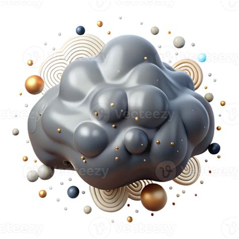 Serene Artistic Gray Cloud Isolated With Darker Shade 60783782 Png