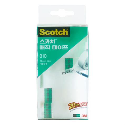 스카치™ 매직 테이프 리필 세이빙팩 20 810 18 Mm X 32 M 6 롤 24 팩박스 기획제품 3m 대한민국