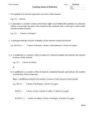 Fillable Online How To Count Atoms Worksheet Fax Email Print PdfFiller