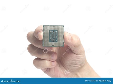 Central Processing Unit CPU Microchip Male Hand Holding Stock Photo Image Of Socket
