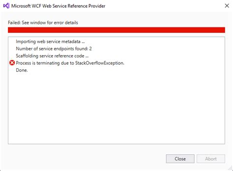 Dotnet Svcutil Process Is Terminating Due To Stackoverflowexception