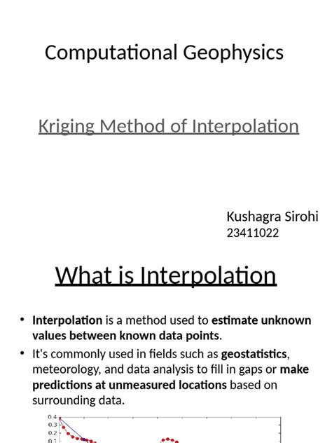 kriging method presentation pdf variance statistical analysis