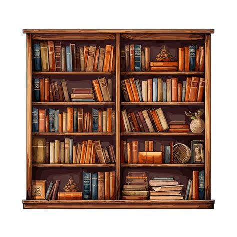 Premium Vector Bookshelf Vector On White Background