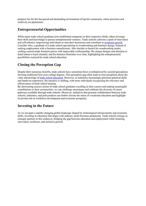 Unlocking Potential The Transformative Power Of Trade Schools Pdf