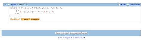 Solved Evaluate The Double Integral By First Identifying It Chegg Com