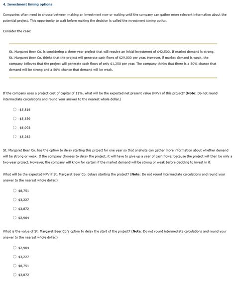 Investment Timing Options