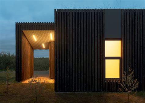 Pk Arkitektars Icelandic Cottages Have Burnt Timber Cladding