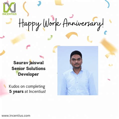 Incentius On Linkedin Happy Anniversary Saurav Jaiswal Your