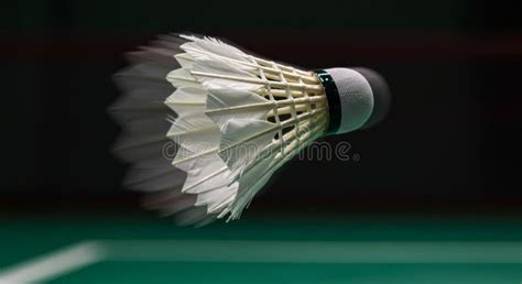 Shuttlecock In Motion A Closeup Shot Of A Badminton Shuttlecock In