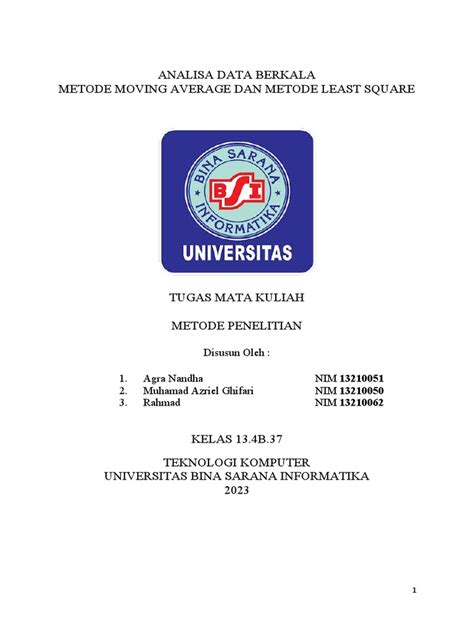 Metode Penelitian Analisa Data Berkala Moving Average Dan Least Square Pdf