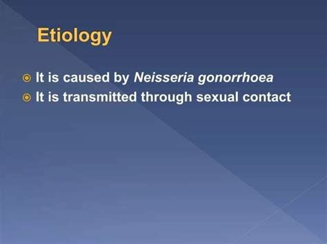 Gonorrhea Sexual Transmission Disease Communicable Disease Pptx