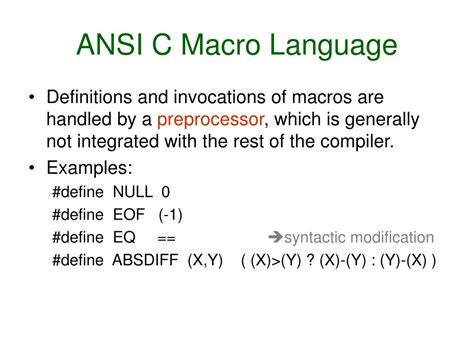 Ppt Ansi C Macro Language Powerpoint Presentation Free Download Id