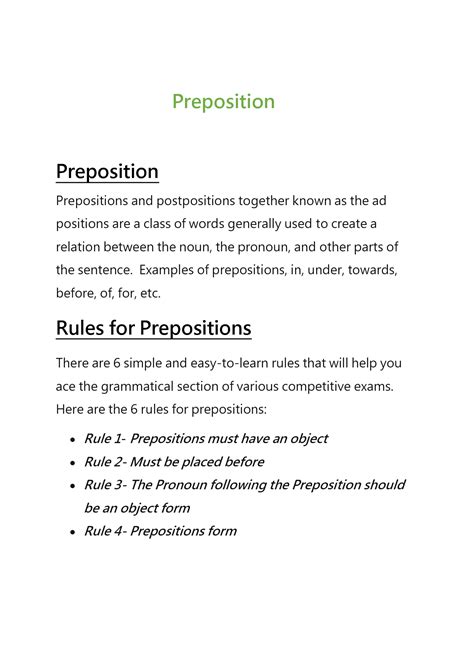 SOLUTION Preposition A Complete Guide Studypool