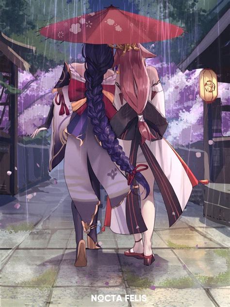 Sharing An Umbrella [genshin Impact] R Wholesomeyuri