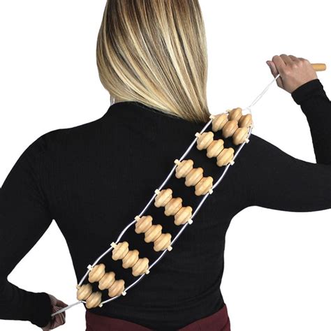 Sangle Massage De Dos 3 Boules Bois