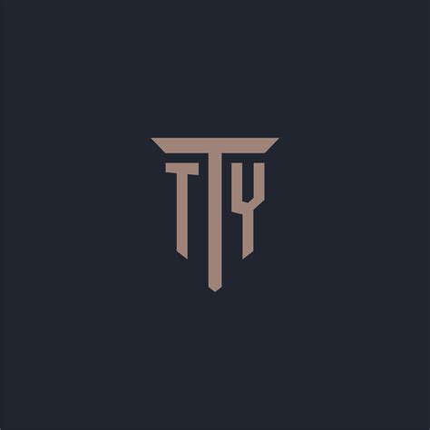 Ty Initial Logo Monogram With Pillar Icon Design 11391745 Vector Art At Vecteezy