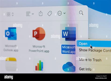 New York USA April Click And Open Microsoft Word App On Laptop Screen Macro Close