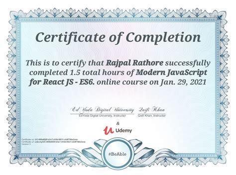 Rajpal Singh Rathore On Linkedin Successfully Completed Modern Javascript
