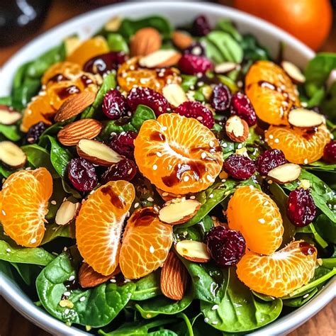 Spinach Mandarin Salad With Honey Balsamic Dressing