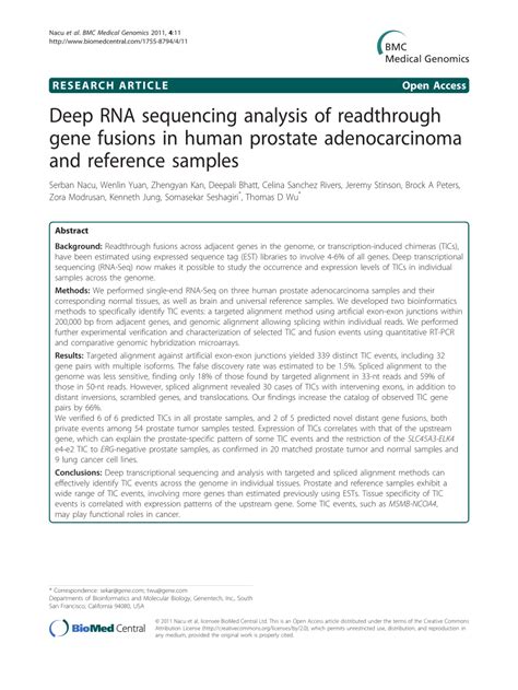 Pdf Deep Rna Sequencing Analysis Of Readthrough Gene Fusions In Human