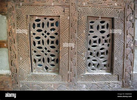 Old Wooden Carved Building Architecture In Ganish Ganesh Village In