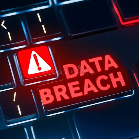 Digital Keyboard With Red Data Breach Warning Cybersecurity Threat