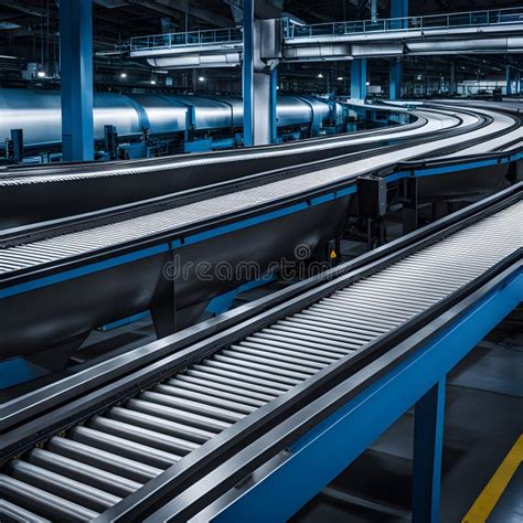 Conveyor Belt In Industry Ai Generatet Stock Illustration Illustration Of Work Commerce