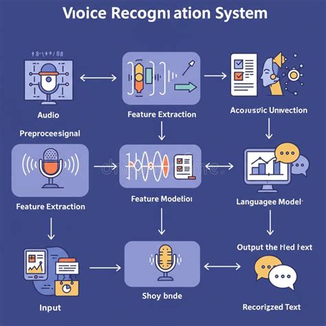 Flowchart Illustrating A Voice Recognition System In A Six Step Process
