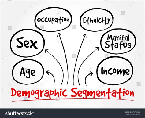 Demographic Segmentation Mind Map Flowchart Social เวกเตอรสตอก ปลอดคาลขสทธ
