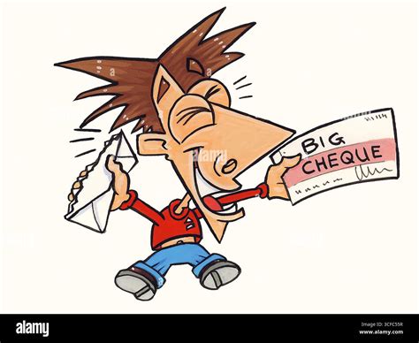 Art Man Holding Cheque With The Words Big Cheque Concept Big Win