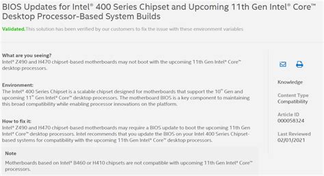 Intel Wont Support 11th Gen Rocket Lake Desktop Cpus On B460 And H410 Chipset Motherboards