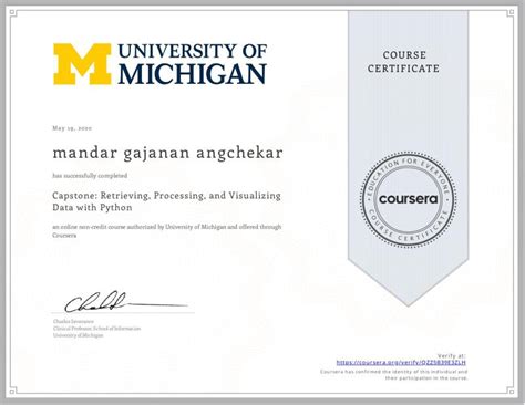 Mandar Angchekar On Linkedin Completed Course Specialization Universityofmichigan