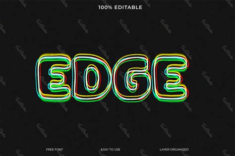 Edge Font Style Effect Photoshop Premium Psd File