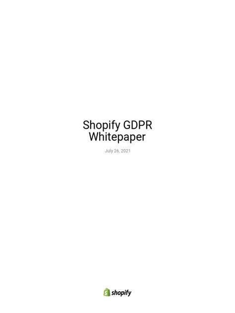 Shopify Gdpr Whitepaper July 26 2021 Pdf Information Privacy