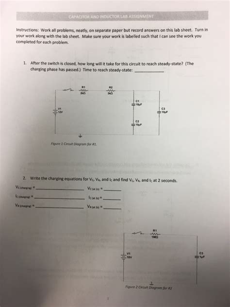 Solved CAPACITOR AND INDUCTOR LAB ASSIGNMENT Instructions Chegg