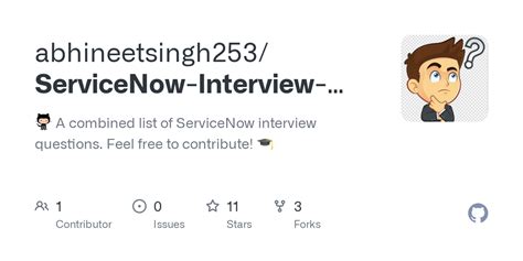 Github Abhineetsingh253servicenow Interview Questions A Combined List Of Servicenow