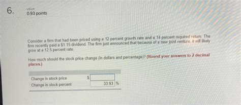 solved 6 value 0 93 points consider a firm that had been