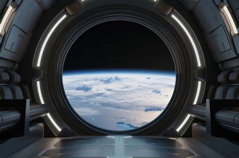 Premium Photo | View of earth from space station window