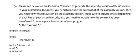 Solved 5 Please See Below For The C Version You Need To