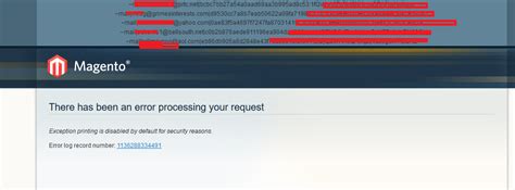 Php Magento Hacked Displays List Of User Emails And Error Message