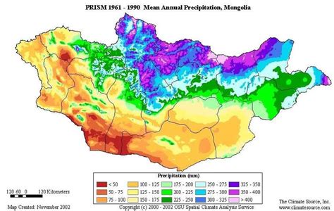 A Spatial Population Distribution In Mongolia The Horizontal Line
