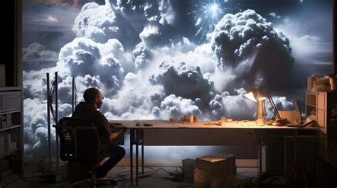 Premium Ai Image A Researcher Interfacing With A Supercomputer To Model Weather Patterns