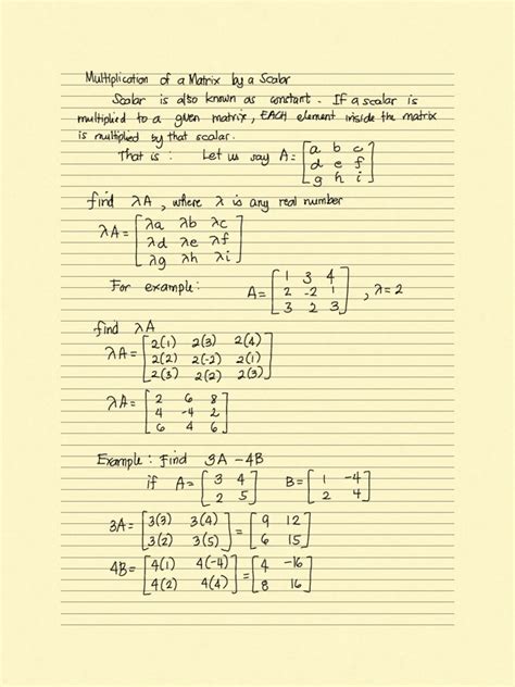 Matrix Scalar Multiplication Guide Pdf
