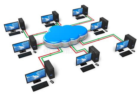 Cloud Computing And Computer Networking Concept Stock Illustration