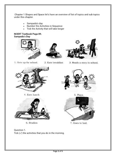 Class 1 Maths Chapter 6 Time Pdf