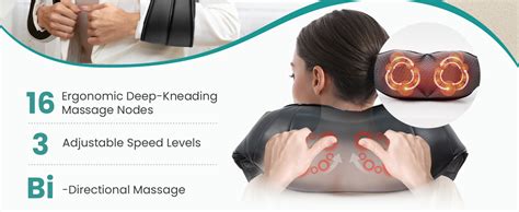 Nekteck Cordless Shiatsu Neck And Back Massager With